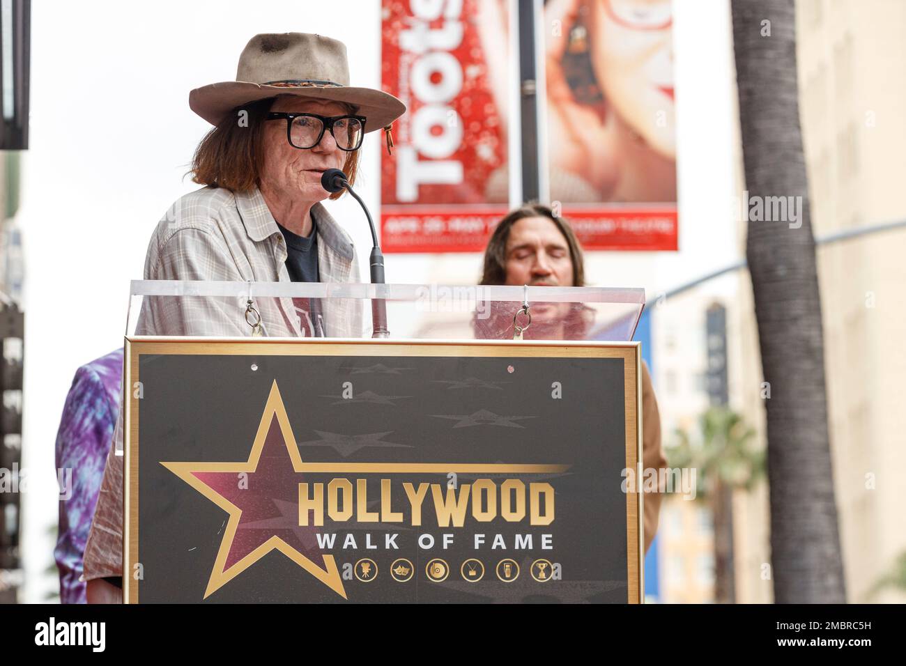 Bob Forrest speaks at a ceremony honoring the Red Hot Chili Peppers ...
