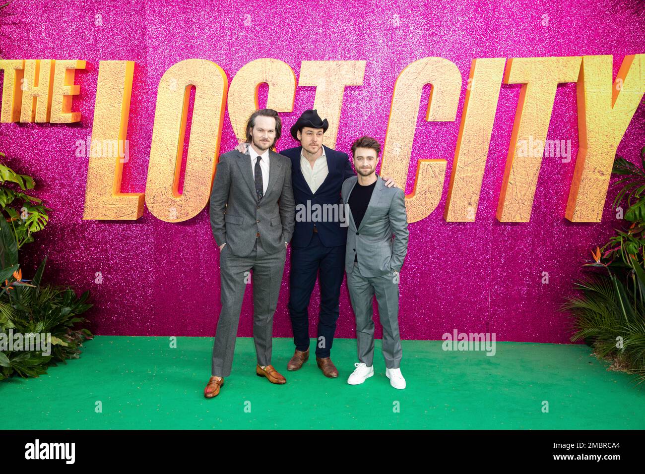 Adam Nee, Aaron Nee and Daniel Radcliffe pose for photographers upon ...