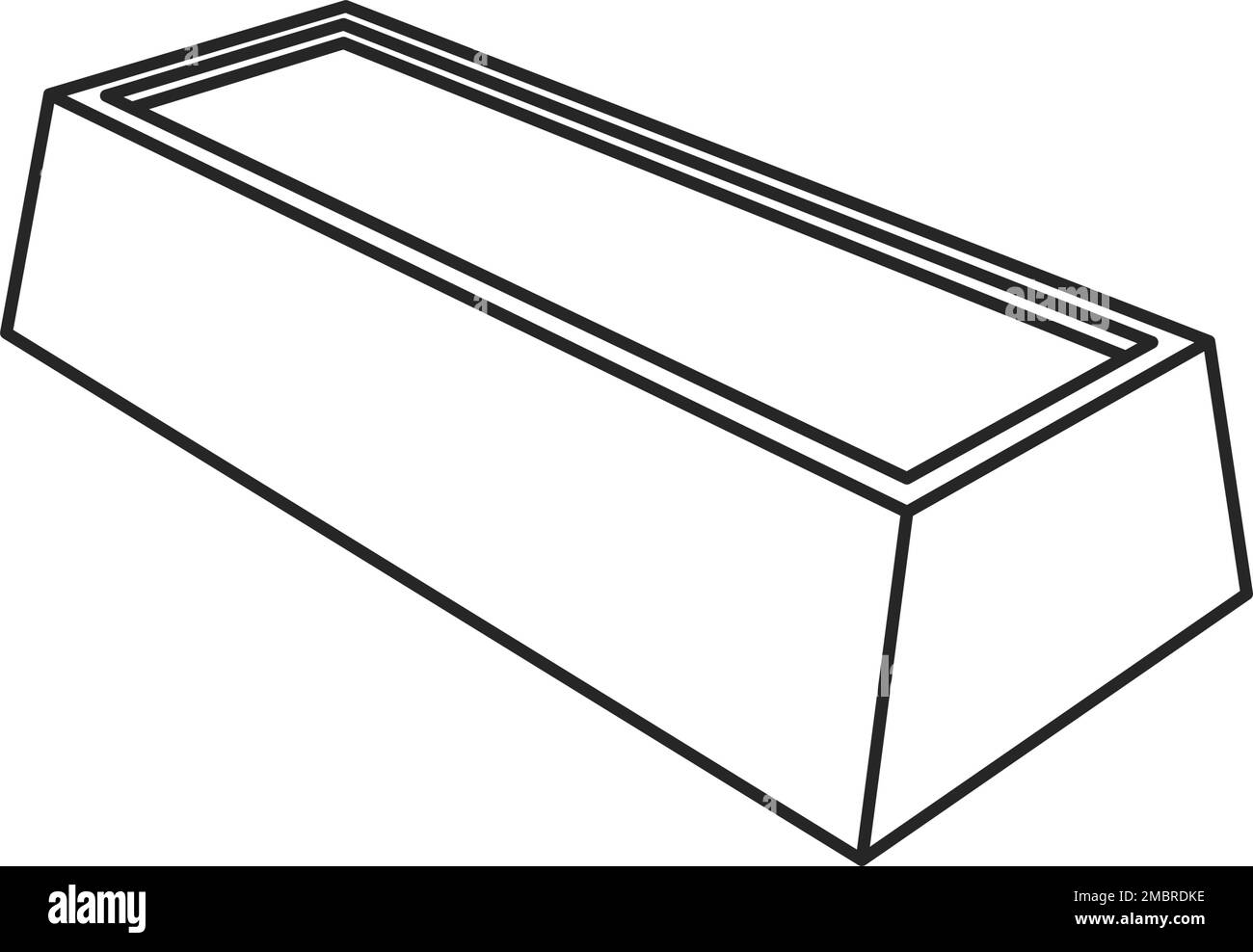 Gold bullion or gold ingot in outline vector illustration Stock Vector ...