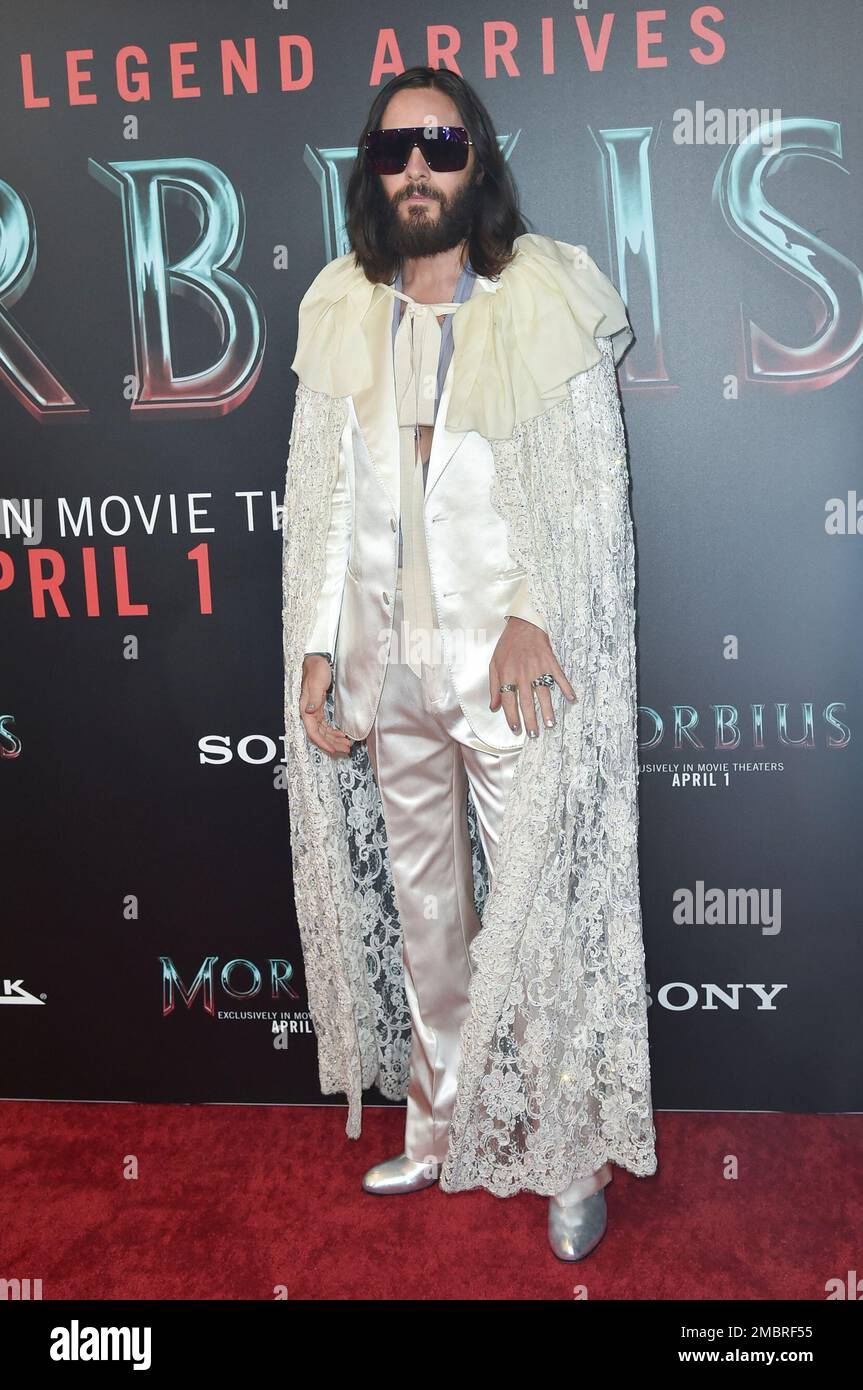 Jared Leto arrives at a special screening of "Morbius" on Wednesday ...