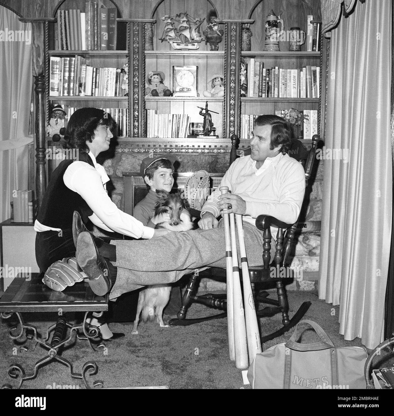 New York Mets Ed Kranepool is surrounded by his family and tools of his ...