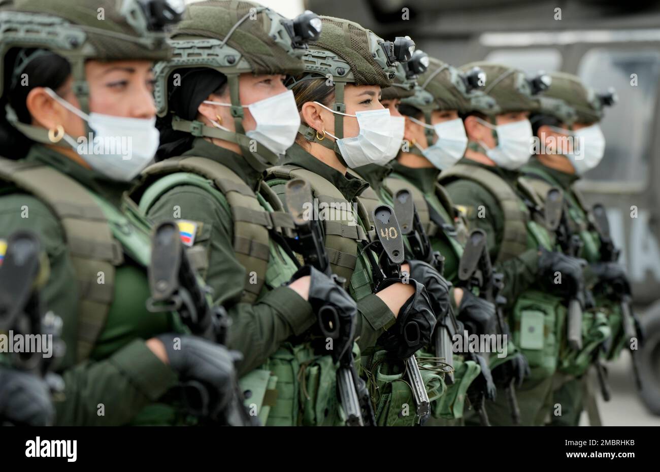 Anti-narcotics police attend a ceremony marking the 35th anniversary of ...