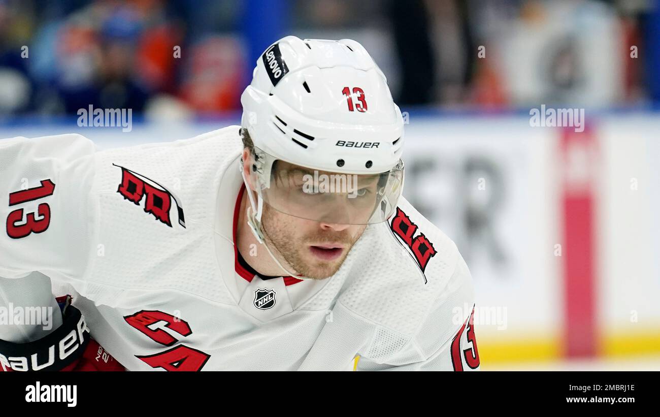 Carolina Hurricanes center Max Domi (13) against the Tampa Bay ...