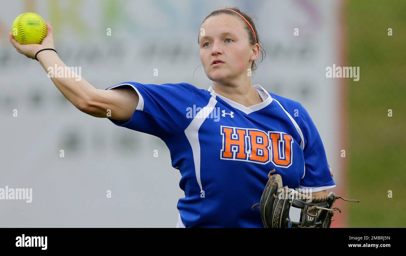Houston Baptist's Baylee Chandler during an NCAA softball game on ...