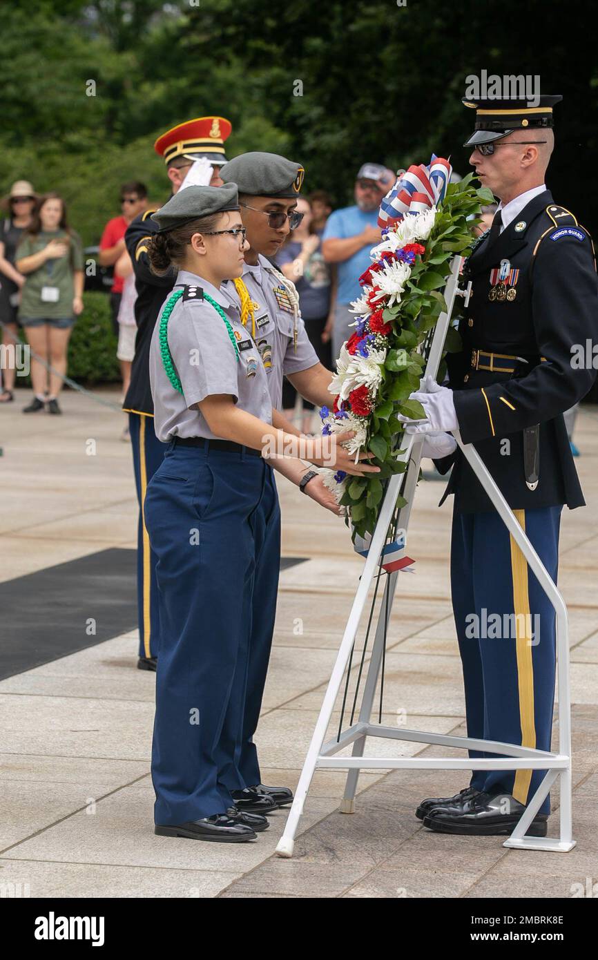 Army JROTC Cadets Jena Farris and Angel Montelongo participate in a ...
