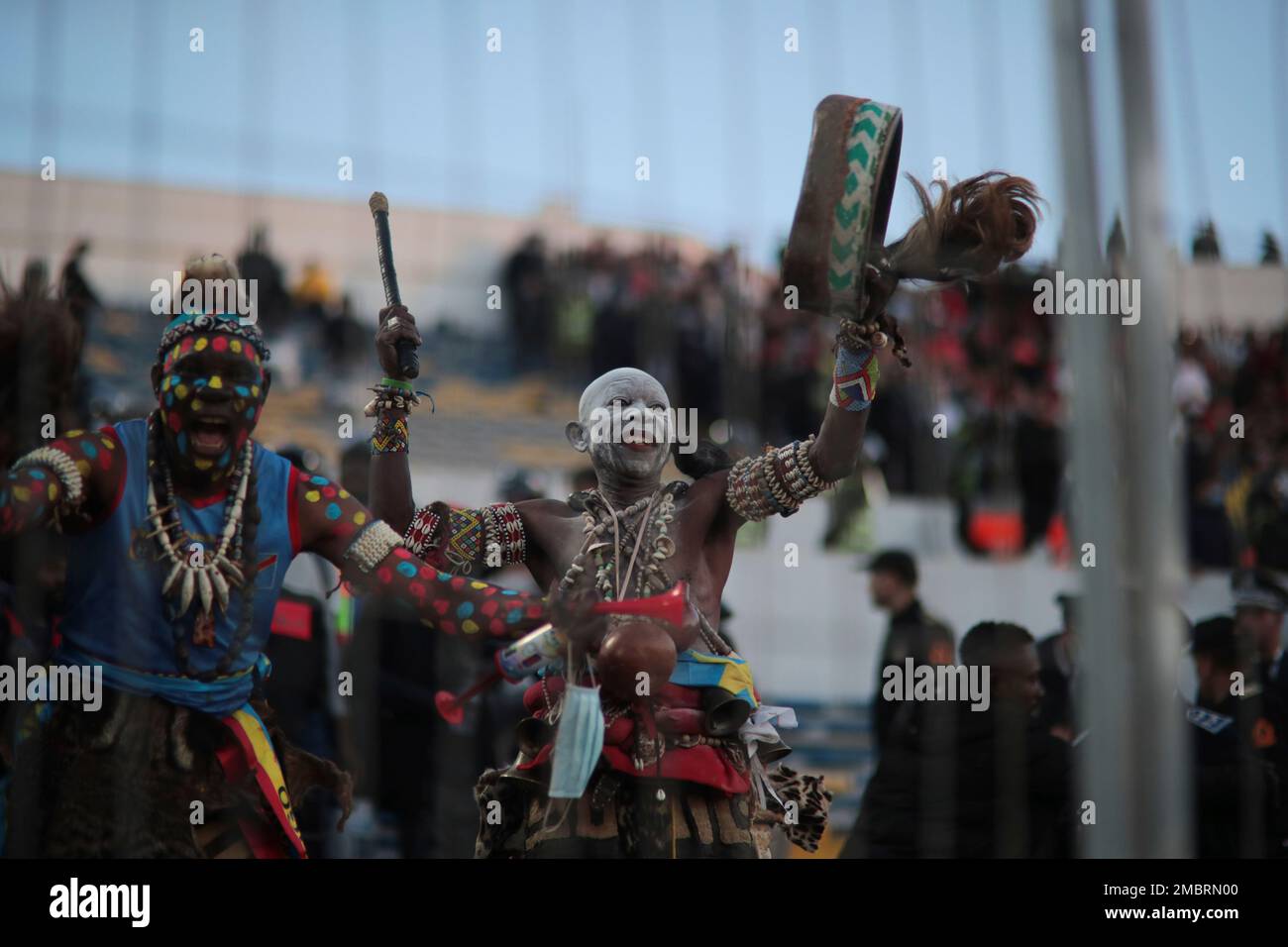 DR Congo fans cheer their national team as they play against Morocco in ...