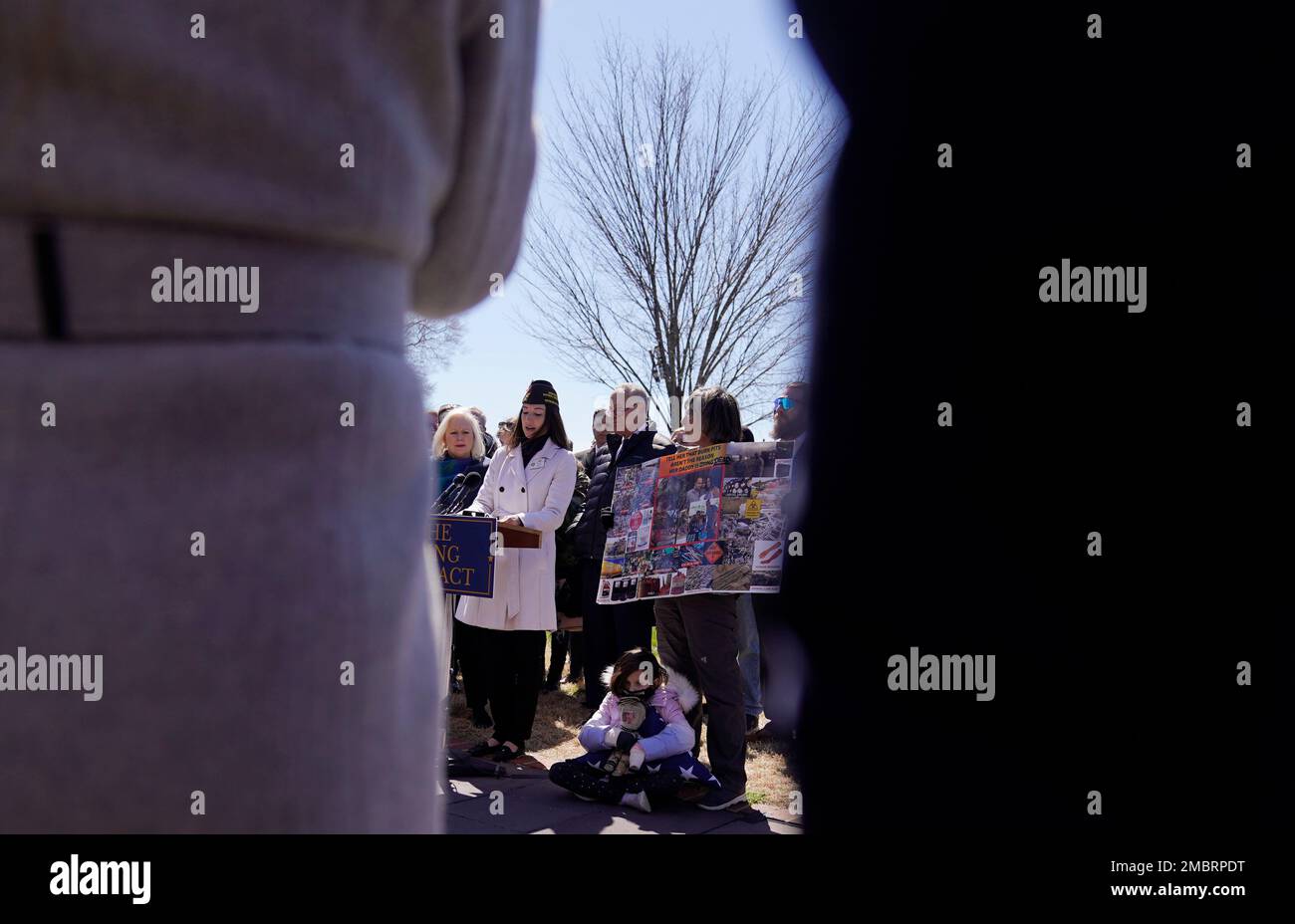 People attend a press conference on the PACT Act to benefit burn pit ...