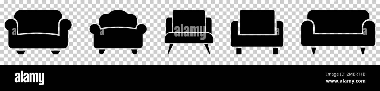 Set of sofa icons. Couch, furniture icons. Vector illustration isolated ...