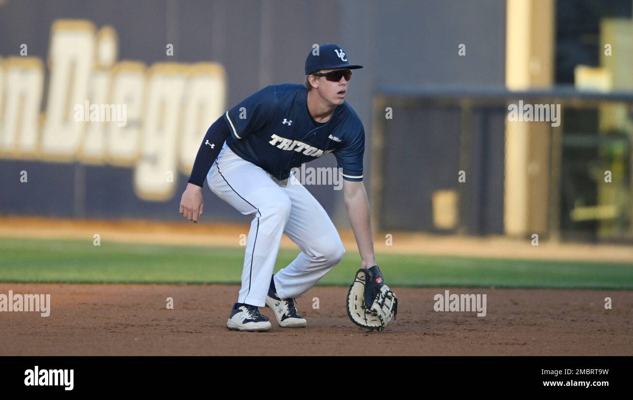 UC San Diego's Matt Halbach plays during an NCAA baseball game against ...