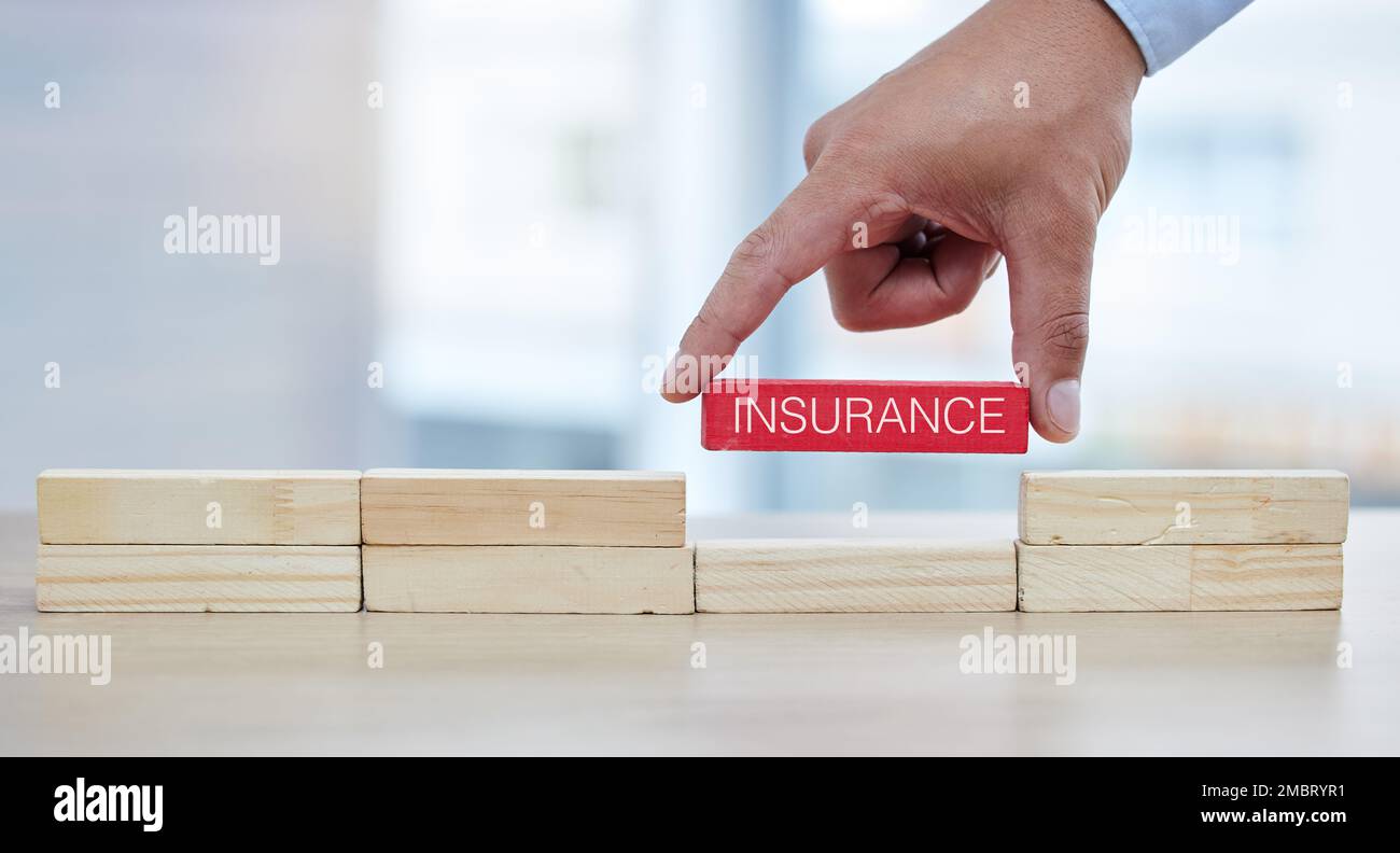 Blocks, business and insurance for investment, financial crisis and ...