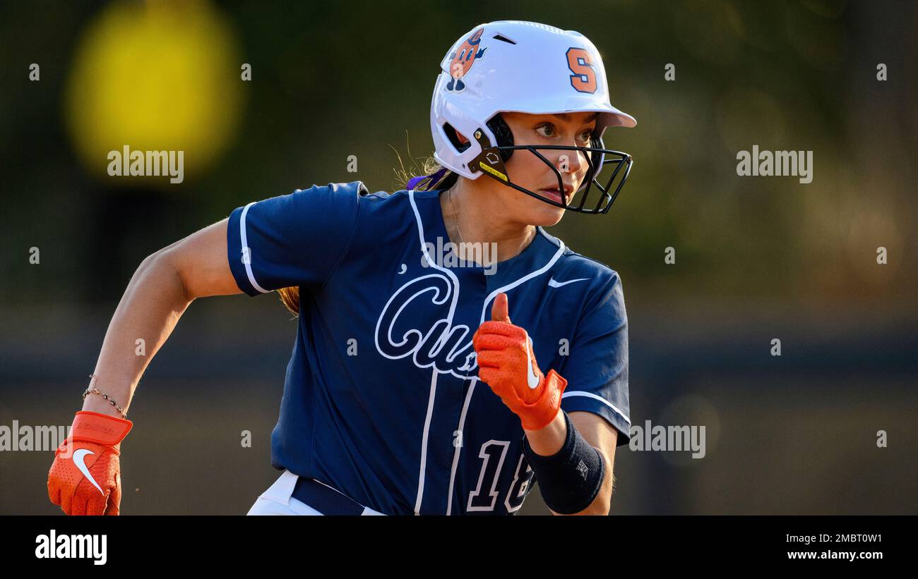 Syracuse outfielder Olivia Pess (18) during an NCAA softball game ...