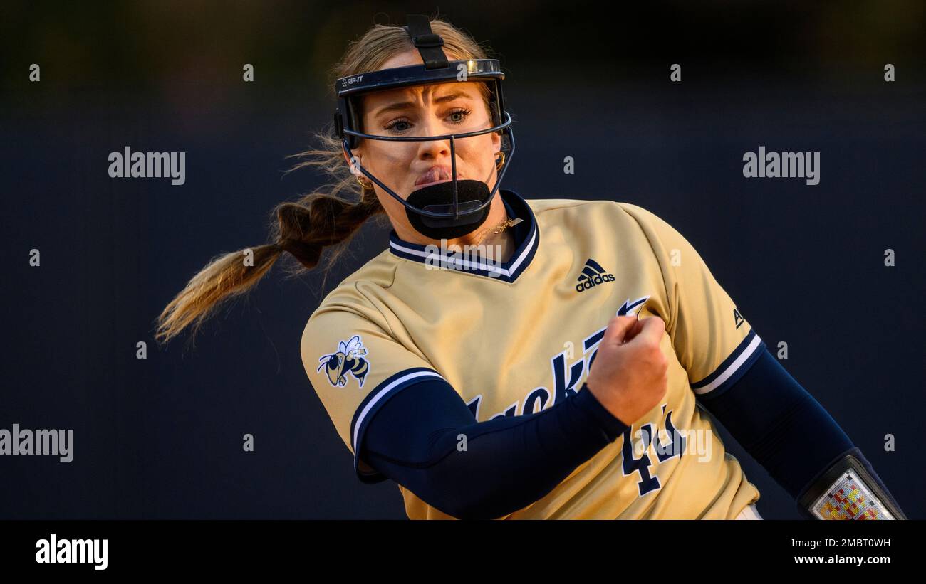 Georgia Tech pitcher Chandler Dennis (44) during an NCAA softball game ...