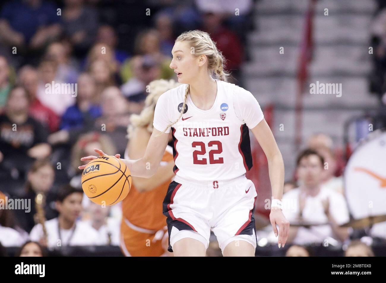 Stanford Forward Cameron Brink Controls The Ball During A College