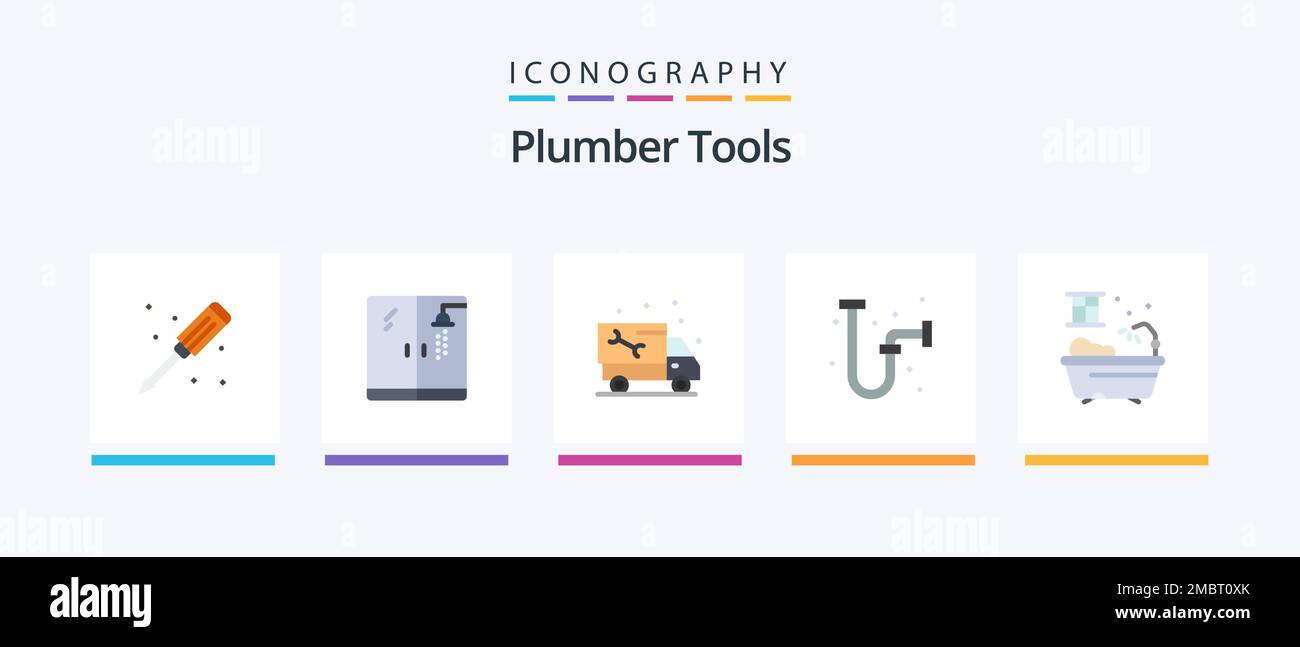 Plumber Flat 5 Icon Pack Including shower. pipe. pipe. industrial. construction. Creative Icons ...