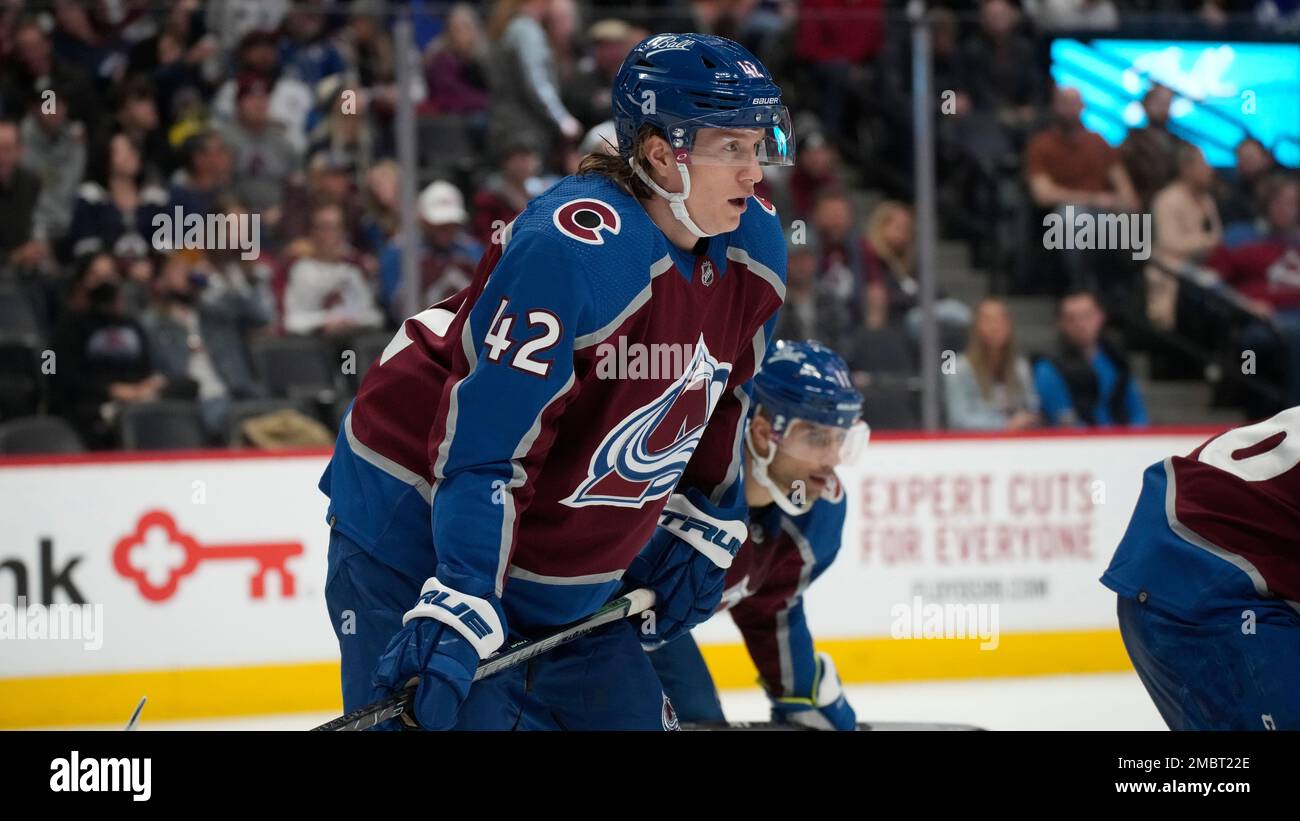 Colorado Avalanche defenseman Josh Manson (42) in the second period of ...