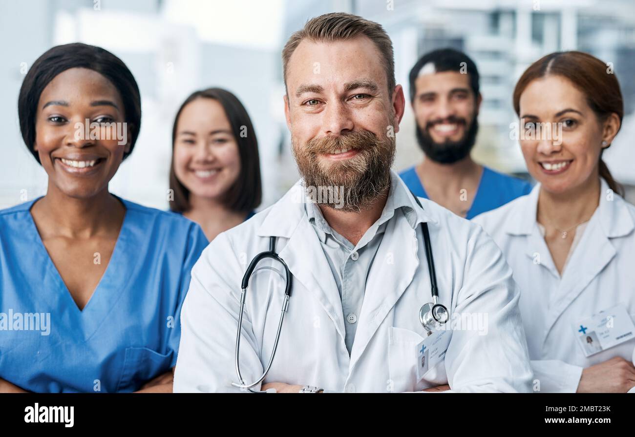 Working collaboratively leads to a better service. Portrait of a group of medical practitioners ...