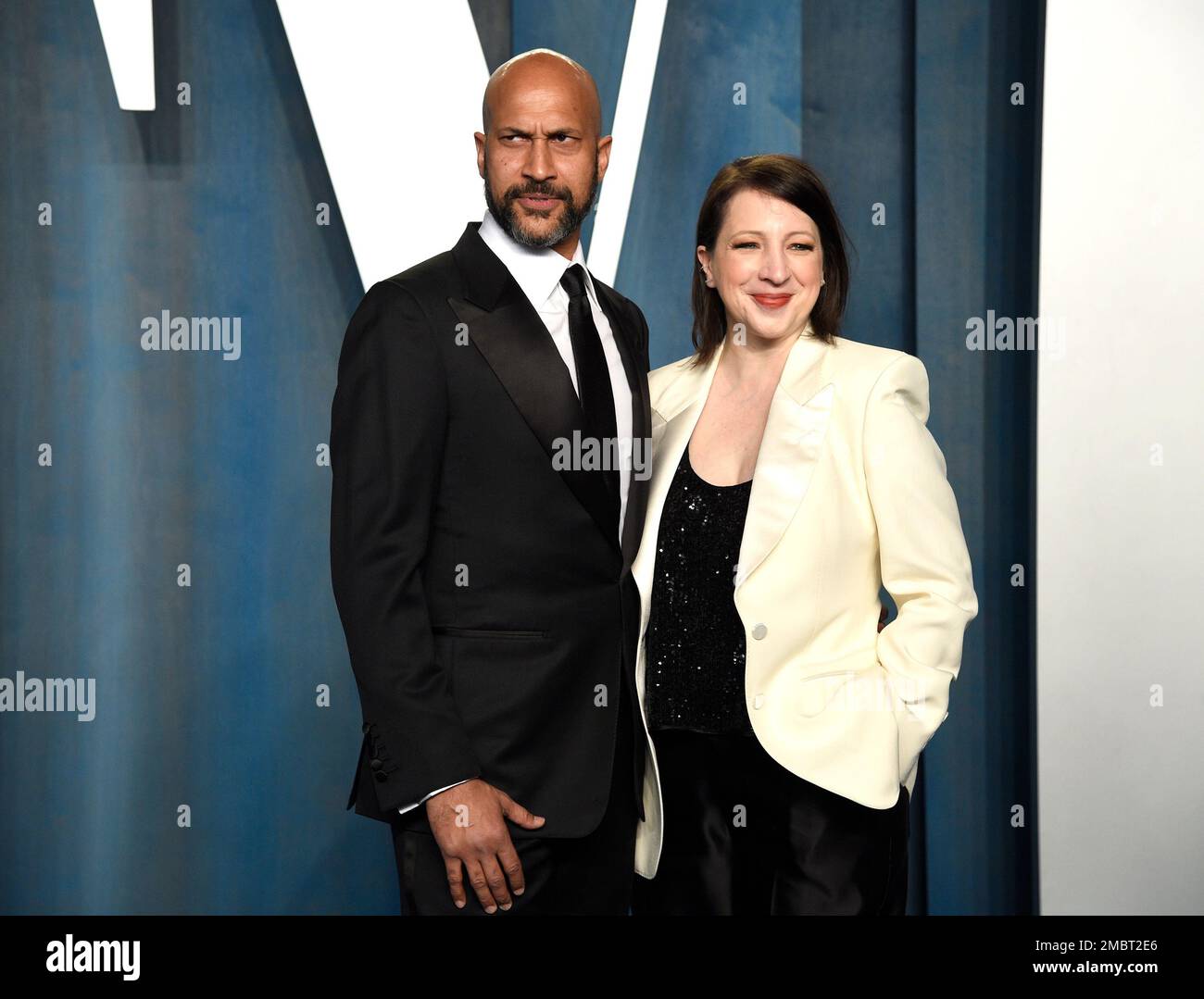 Keegan-Michael Key, left, and Elle Key arrive at the Vanity Fair Oscar ...
