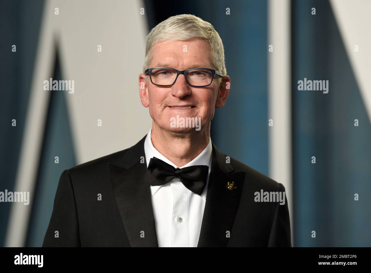 CEO of Apple Tim Cook arrives at the Vanity Fair Oscar Party on Sunday ...