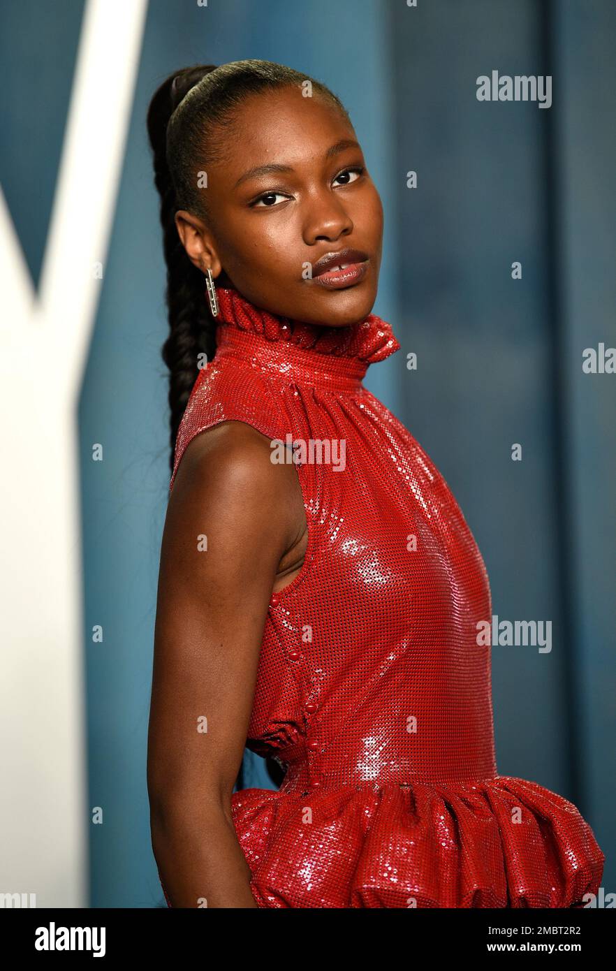 Demi Singleton arrives at the Vanity Fair Oscar Party on Sunday, March ...