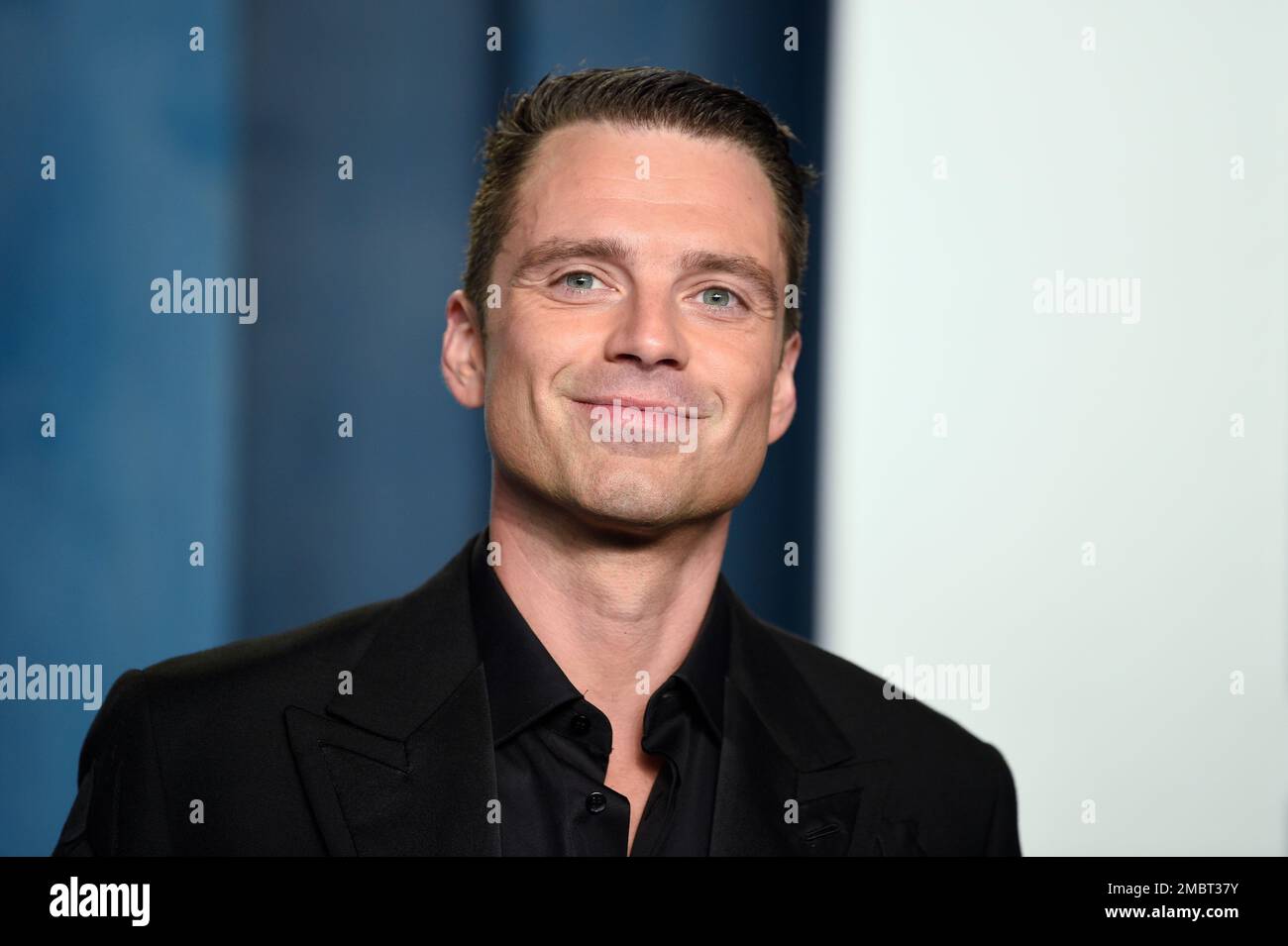 Sebastian Stan arrives at the Vanity Fair Oscar Party on Sunday, March ...
