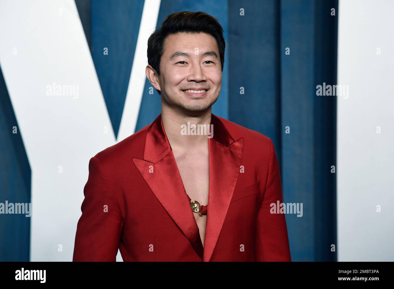 Simu Liu arrives at the Vanity Fair Oscar Party on Sunday, March 27 ...