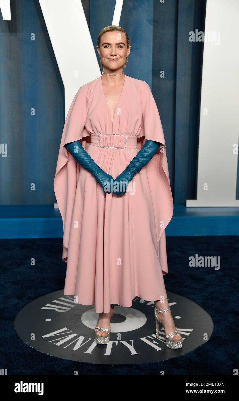 Maddie Hasson arrives at the Vanity Fair Oscar Party on Sunday, March ...