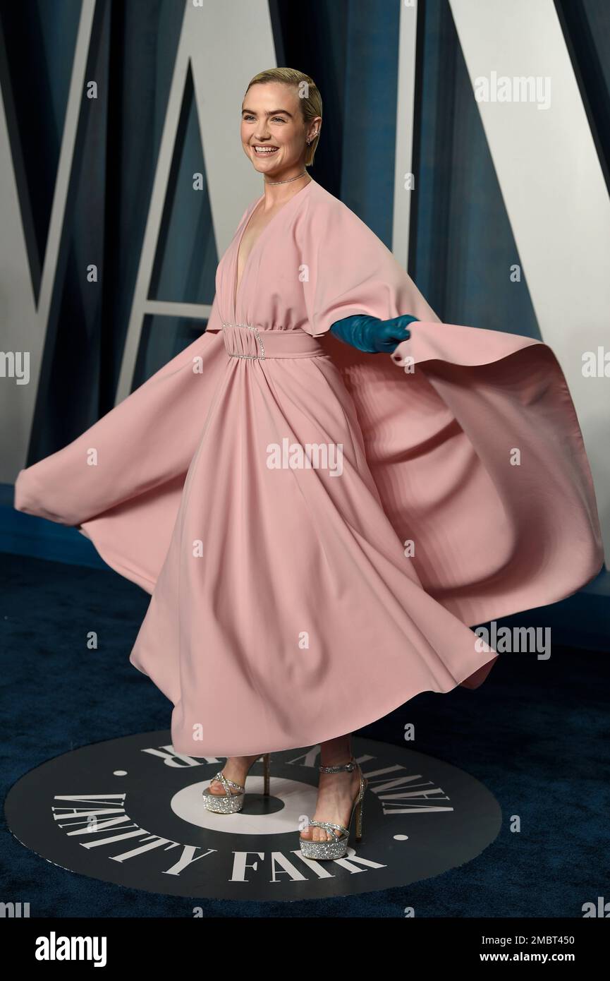 Maddie Hasson arrives at the Vanity Fair Oscar Party on Sunday, March ...