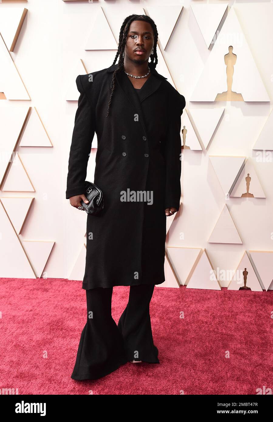 Denzel Dion arrives at the Oscars on Sunday, March 27, 2022, at the ...