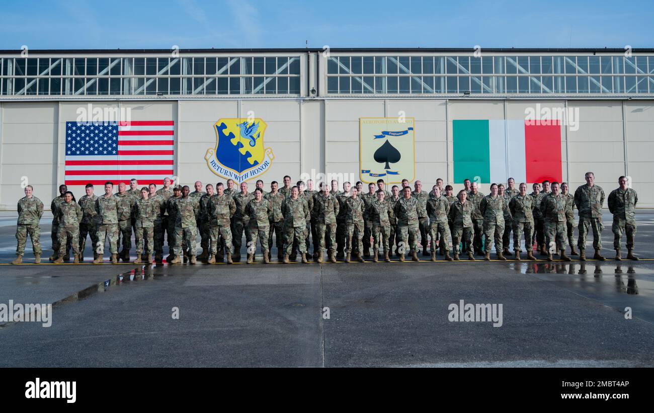 126th Air Refueling Wing members pose for a group photo at Aviano Air ...