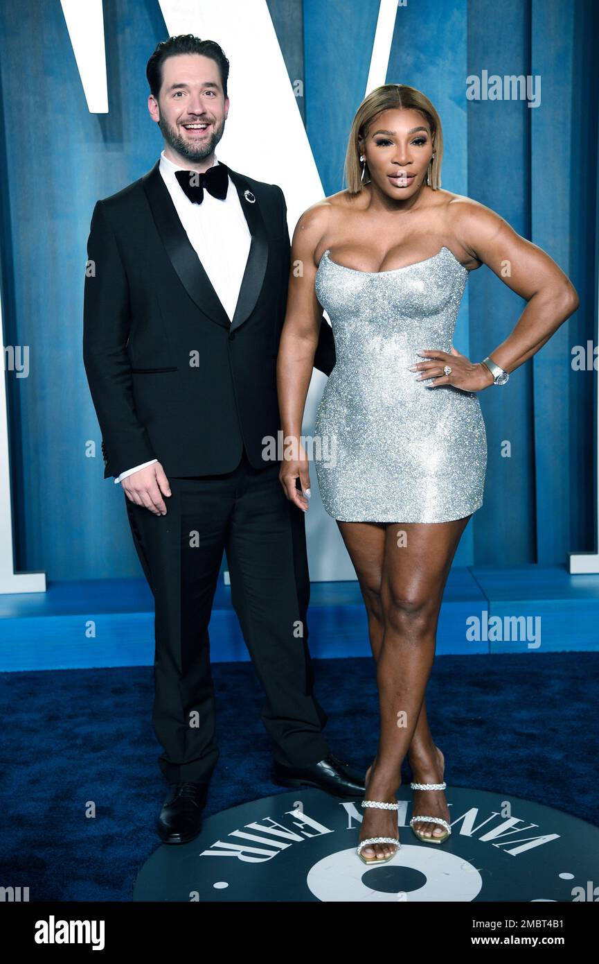 Alexis Ohanian, left, and Serena Williams arrive at the Vanity Fair ...