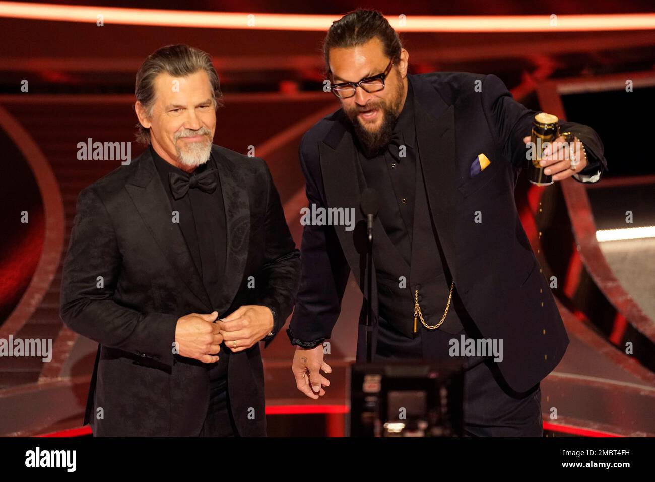 Josh Brolin, left, and Jason Momoa present the award for best sound at ...