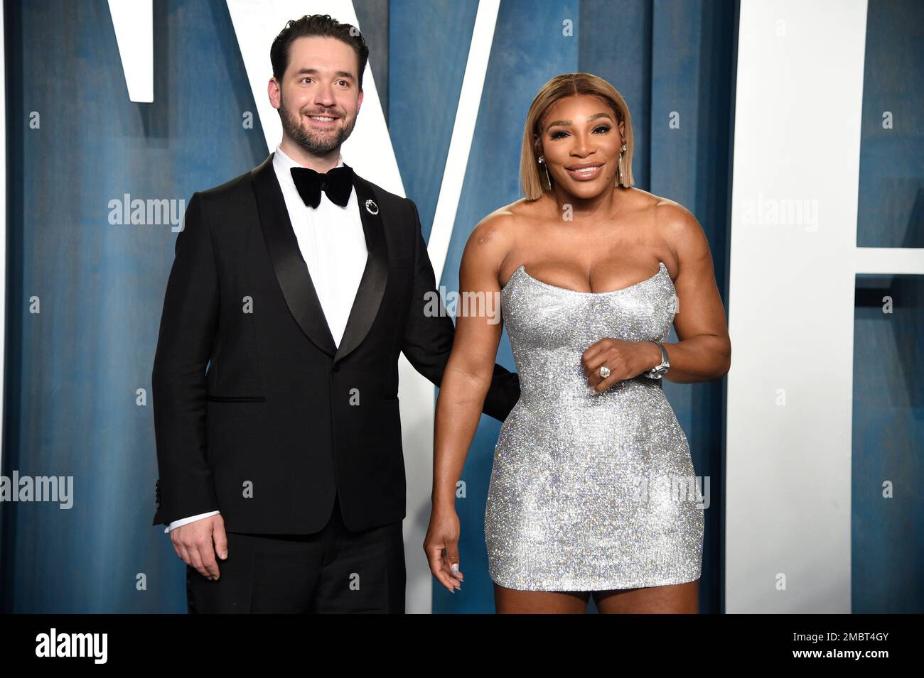 Alexis Ohanian, left, and Serena Williams arrives at the Vanity Fair ...