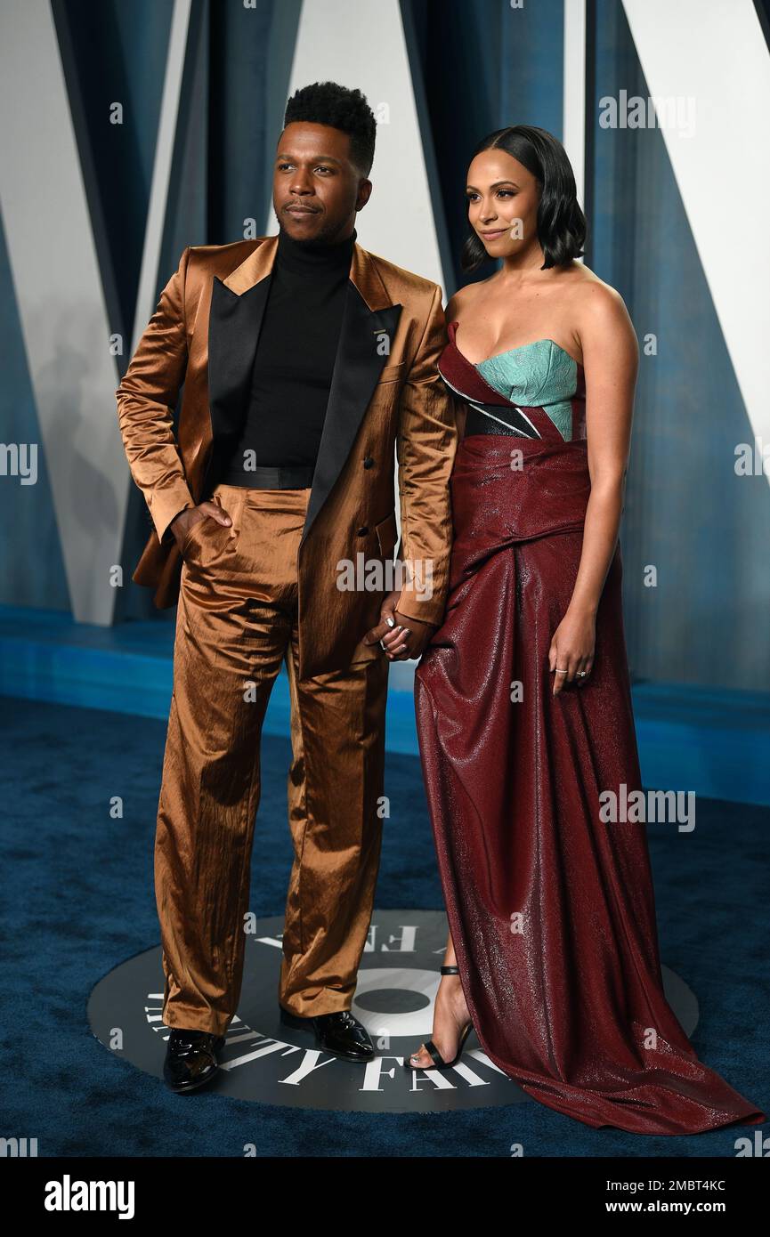 Leslie Odom Jr., left, and Nicolette Robinson arrive at the Vanity Fair ...