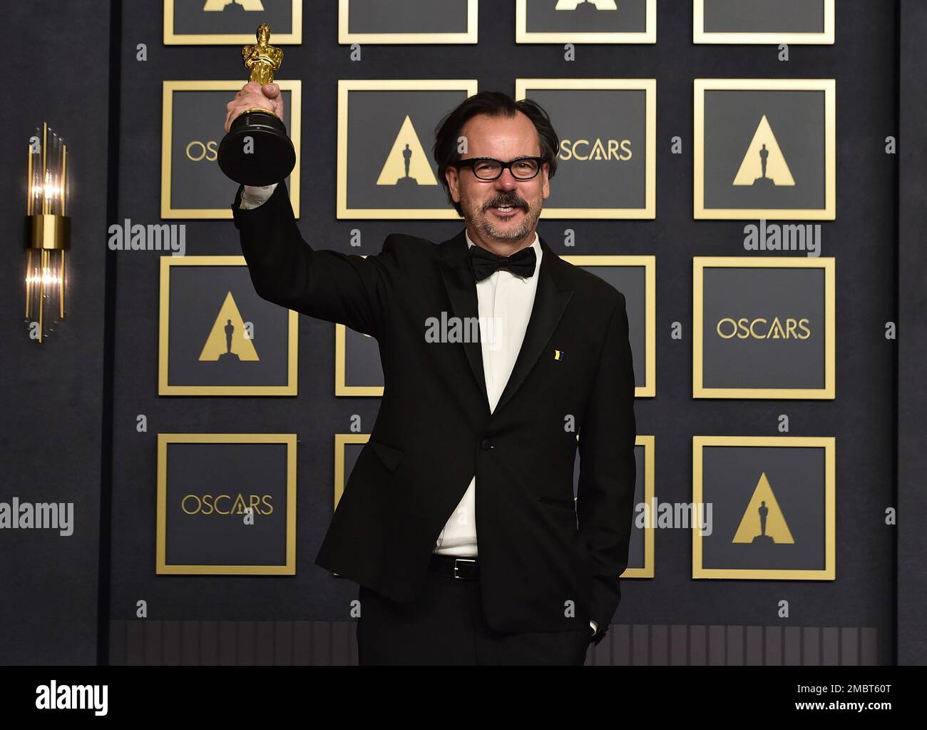 Joe Walker, winner of the award for best film editing for "Dune," poses ...