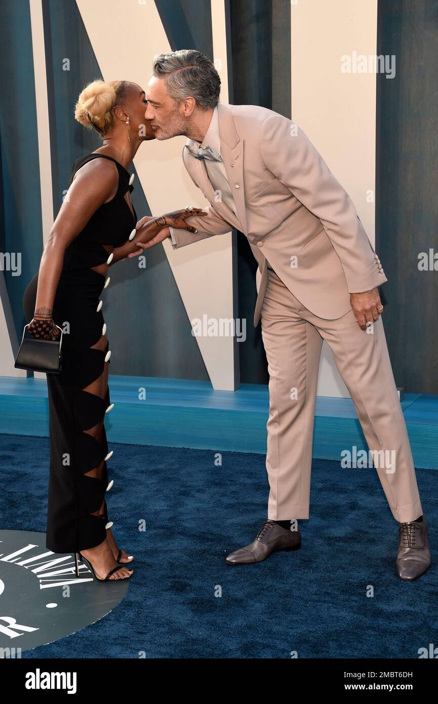 Janelle Monae, left, and Taika Waititi arrive at the Vanity Fair Oscar ...