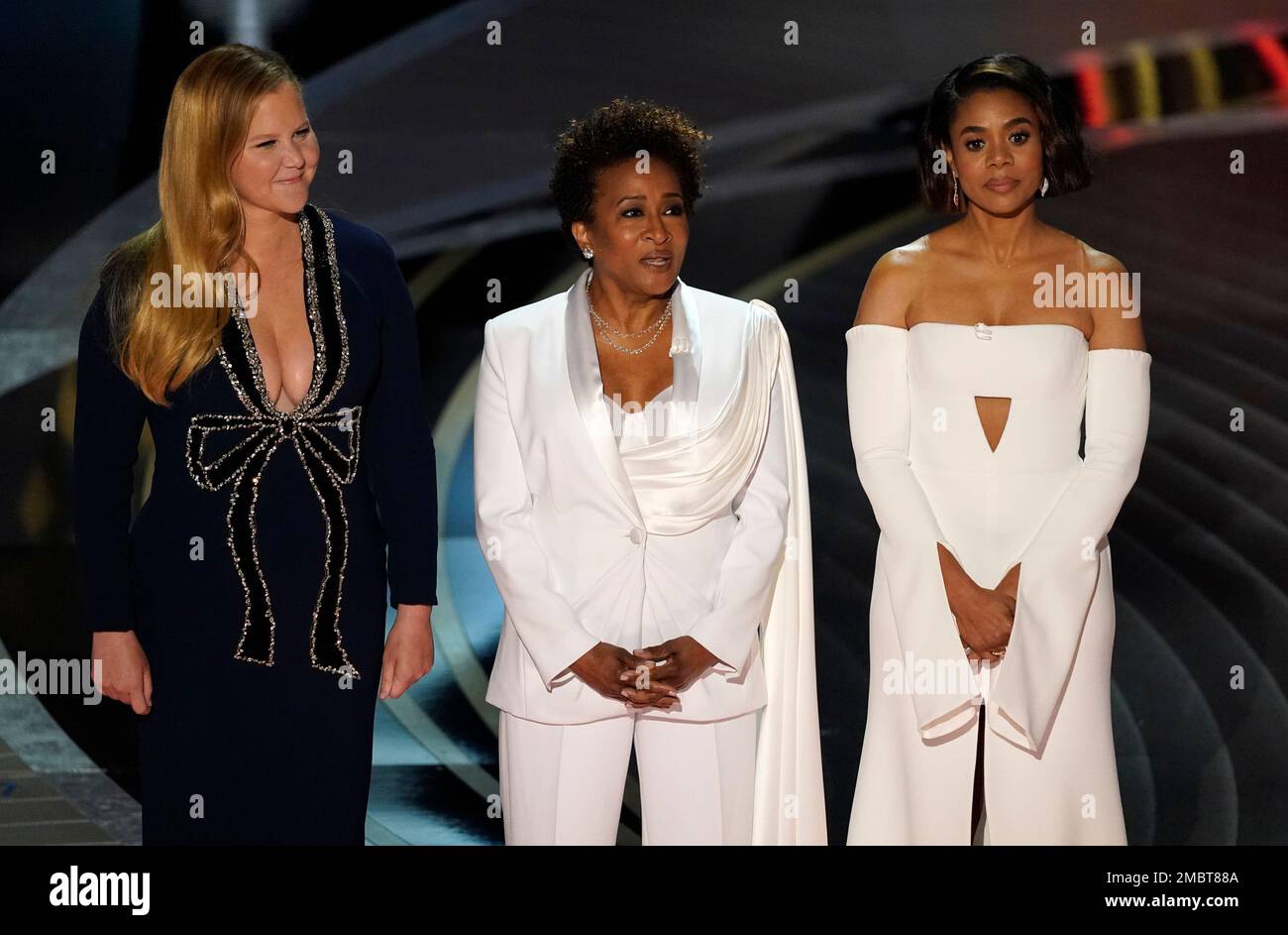 Hosts Amy Schumer, from left, Wanda Sykes, and Regina Hall appear on ...