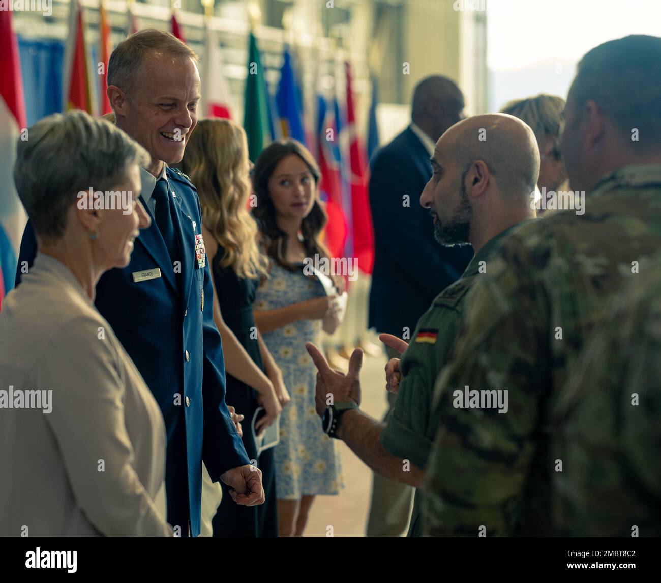 U.S. Air Force Maj. Gen. Derek France, Third Air Force commander, meets ...