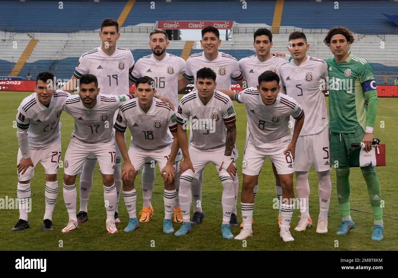 Mexico's national soccer team players pose for a group photo prior a ...