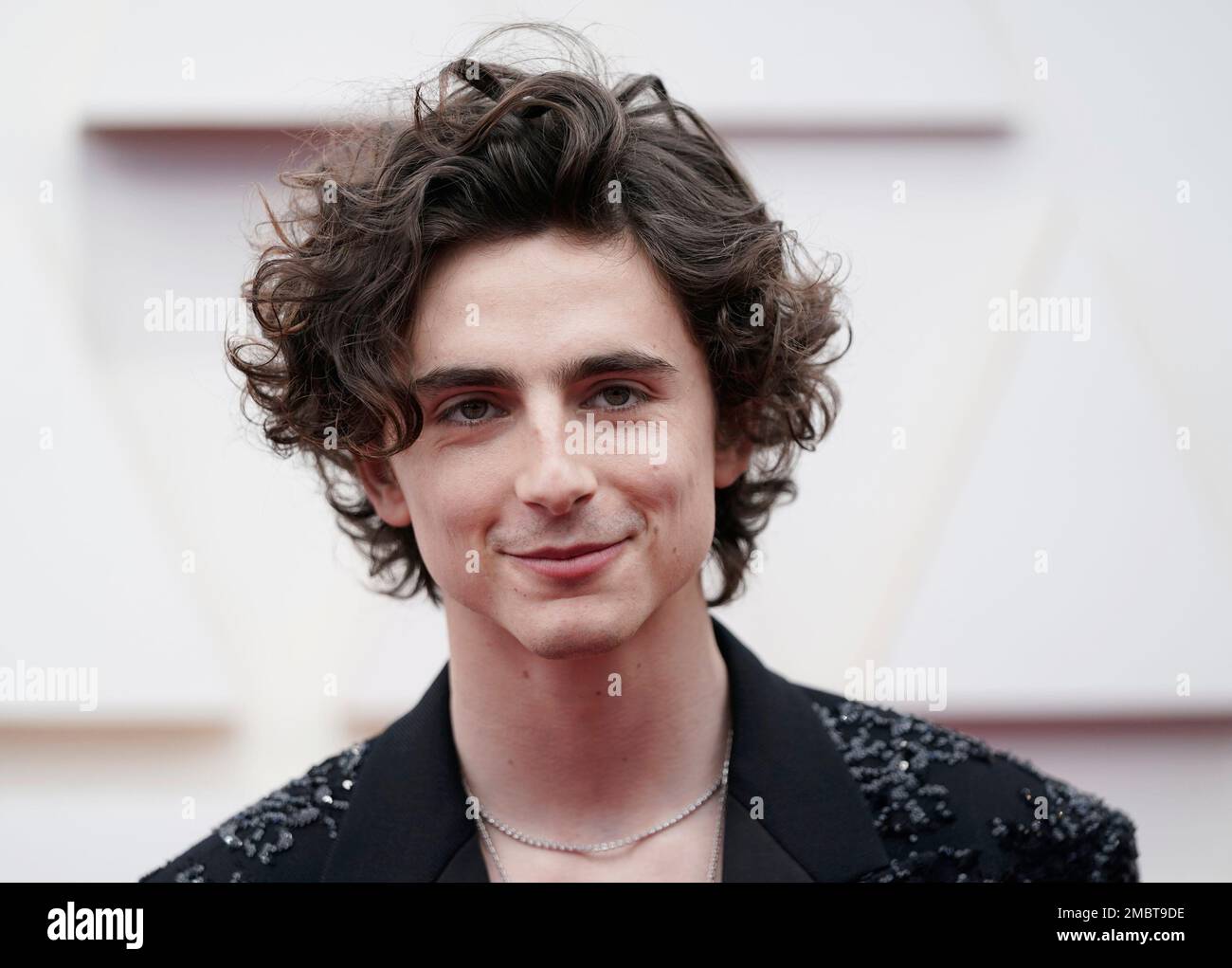Timothee Chalamet arrives at the Oscars on Sunday, March 27, 2022, at ...