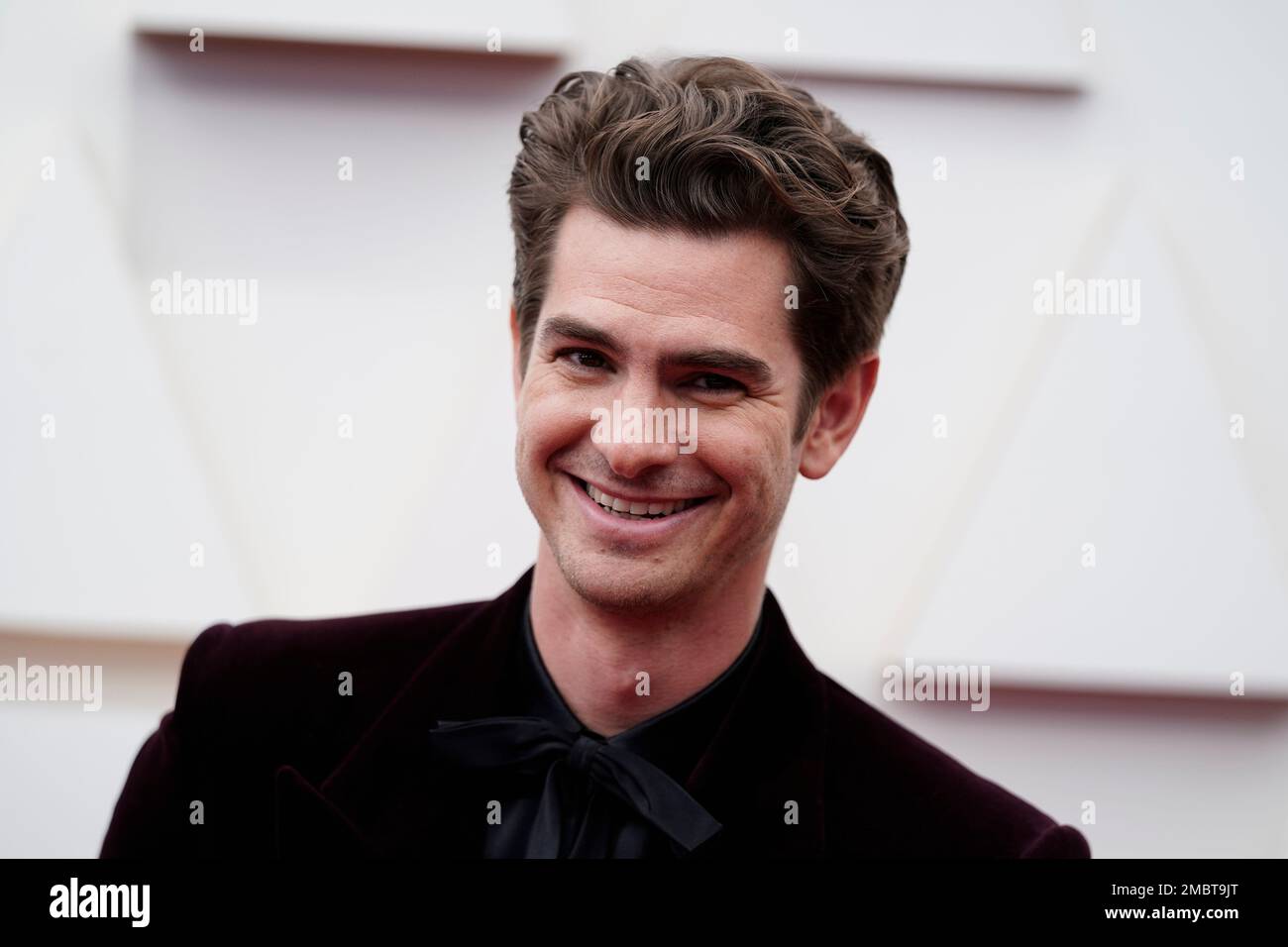 Andrew Garfield arrives at the Oscars on Sunday, March 27, 2022, at the ...