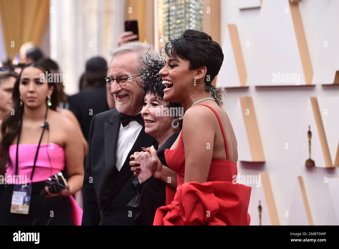 Steven Spielberg, from left, Rita Moreno, and Ariana DeBose arrive at ...