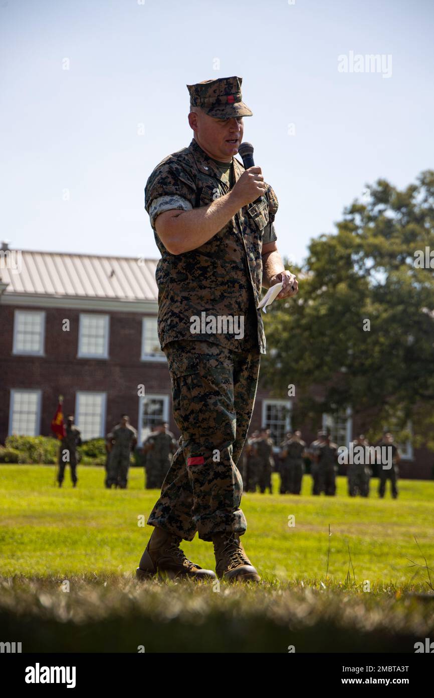 U.S. Marine Corps Lt. Col. Randall L. Nickel, the outgoing commanding ...