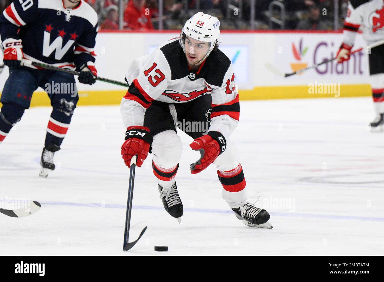 New Jersey Devils center Nico Hischier (13) in action during the second ...