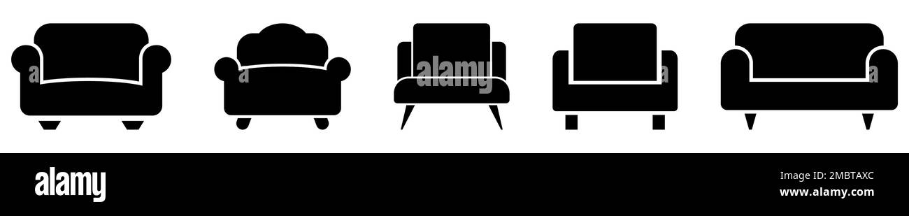 Sofa icon set. Furniture symbol. Vector illustration Stock Vector Image ...