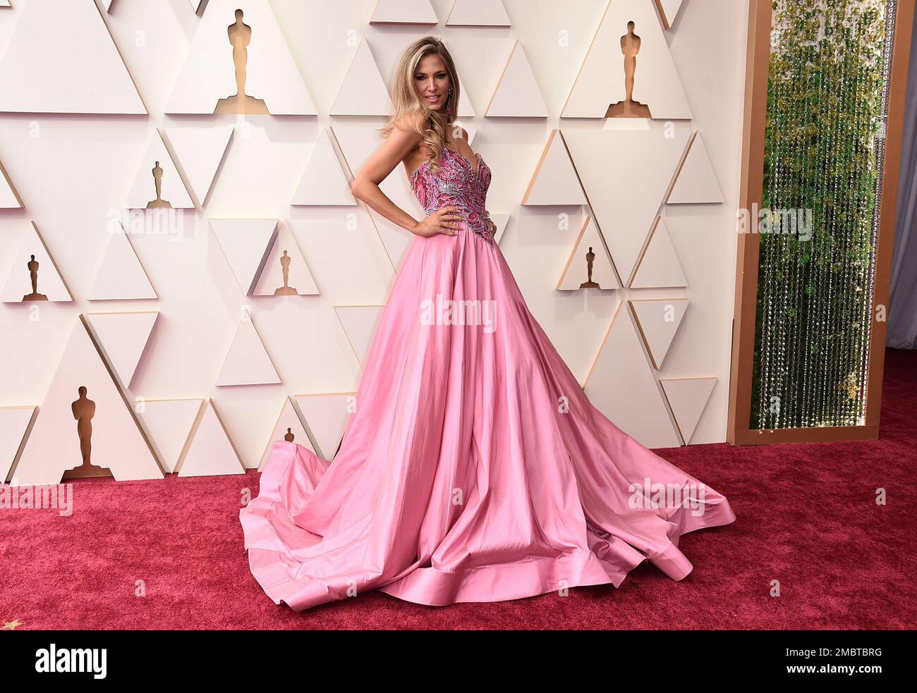 Nikki Novak arrives at the Oscars on Sunday, March 27, 2022, at the ...