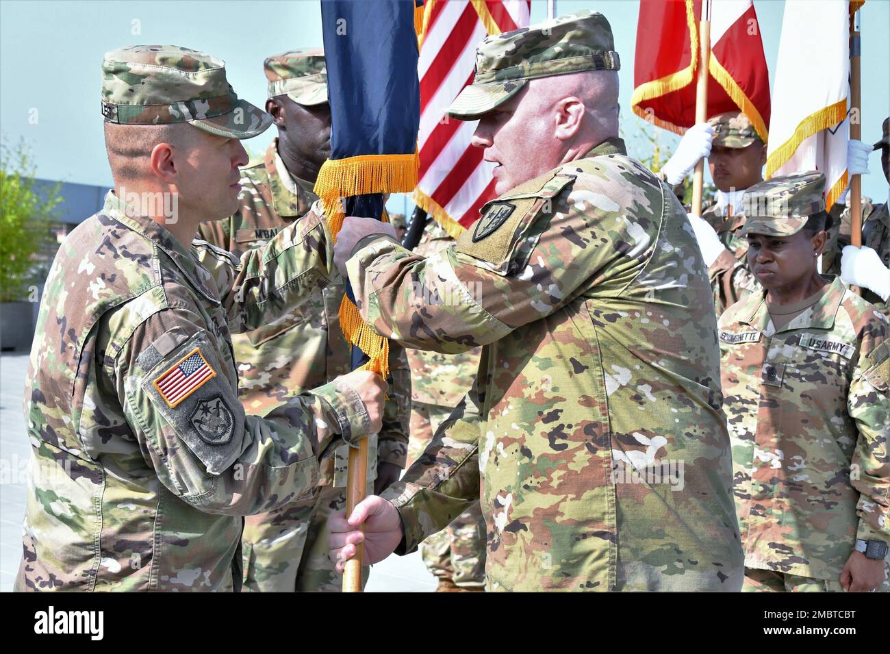 Right, U.S. Army Lt. Col Brian M. Travis outgoing commander of Allied ...
