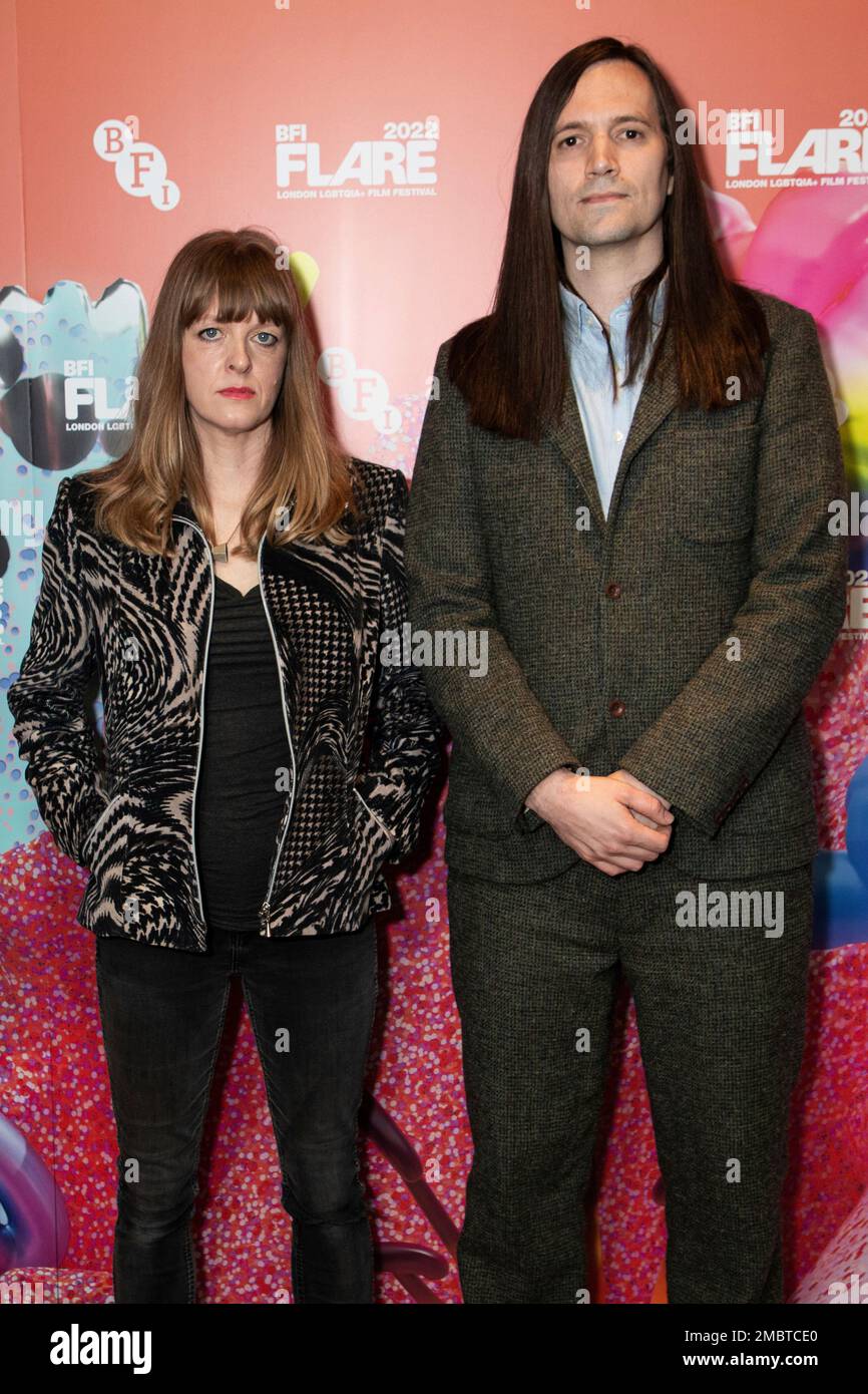 Verity Susman, left, and Matthew Simms pose for photographers upon ...