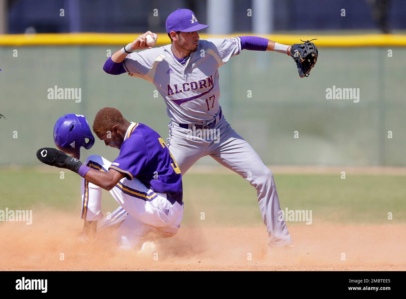 Prairie View A&M infielder Blake Redman (3) loses his helmet on the ...