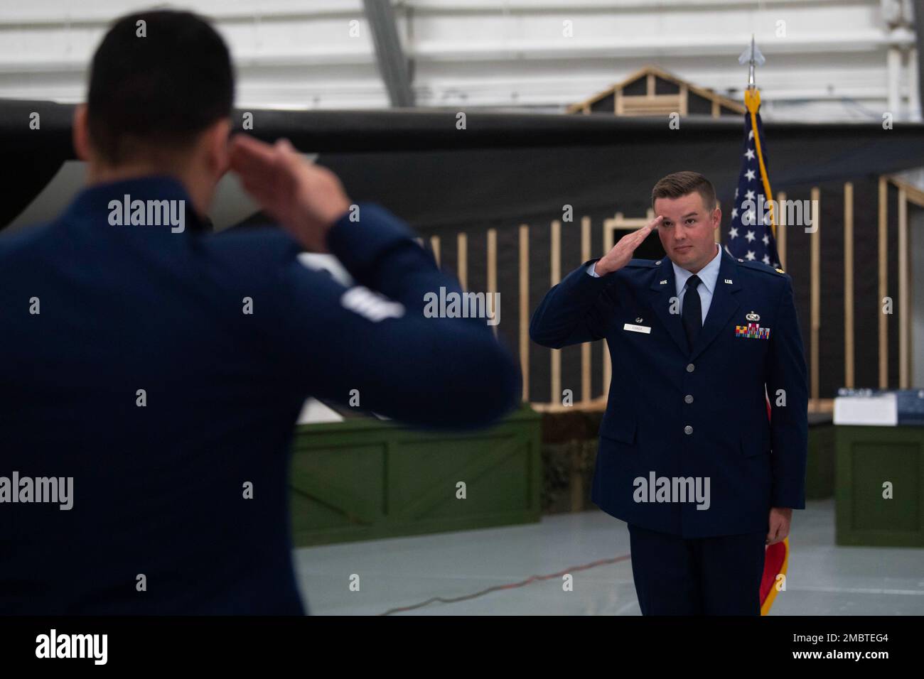 Maj. Ryan Coker, 436th Contracting Squadron commander, receives his ...