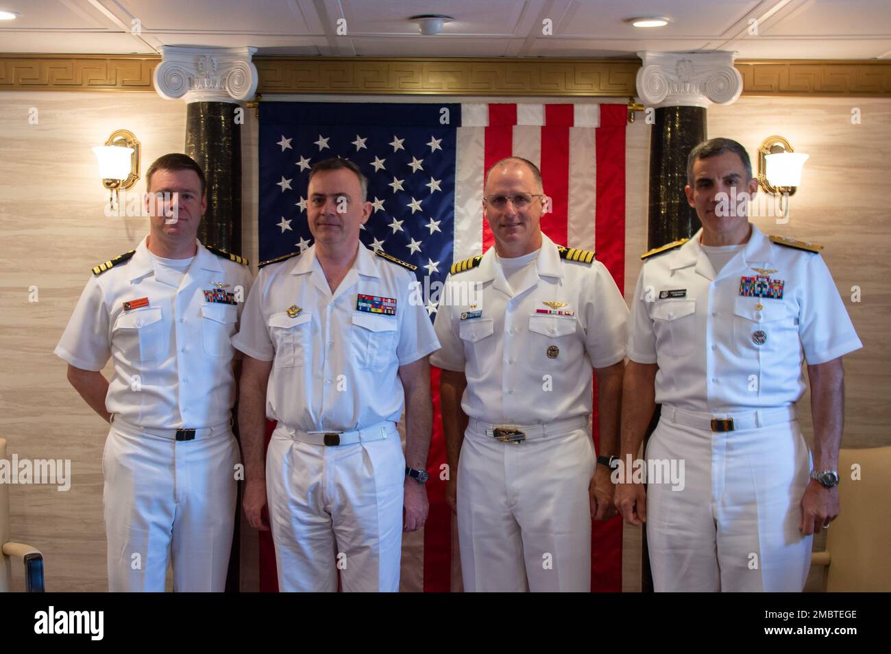 220622-N-TD381-1076 SAN DIEGO (June 22, 2022) From left, Cmdr. Jason ...